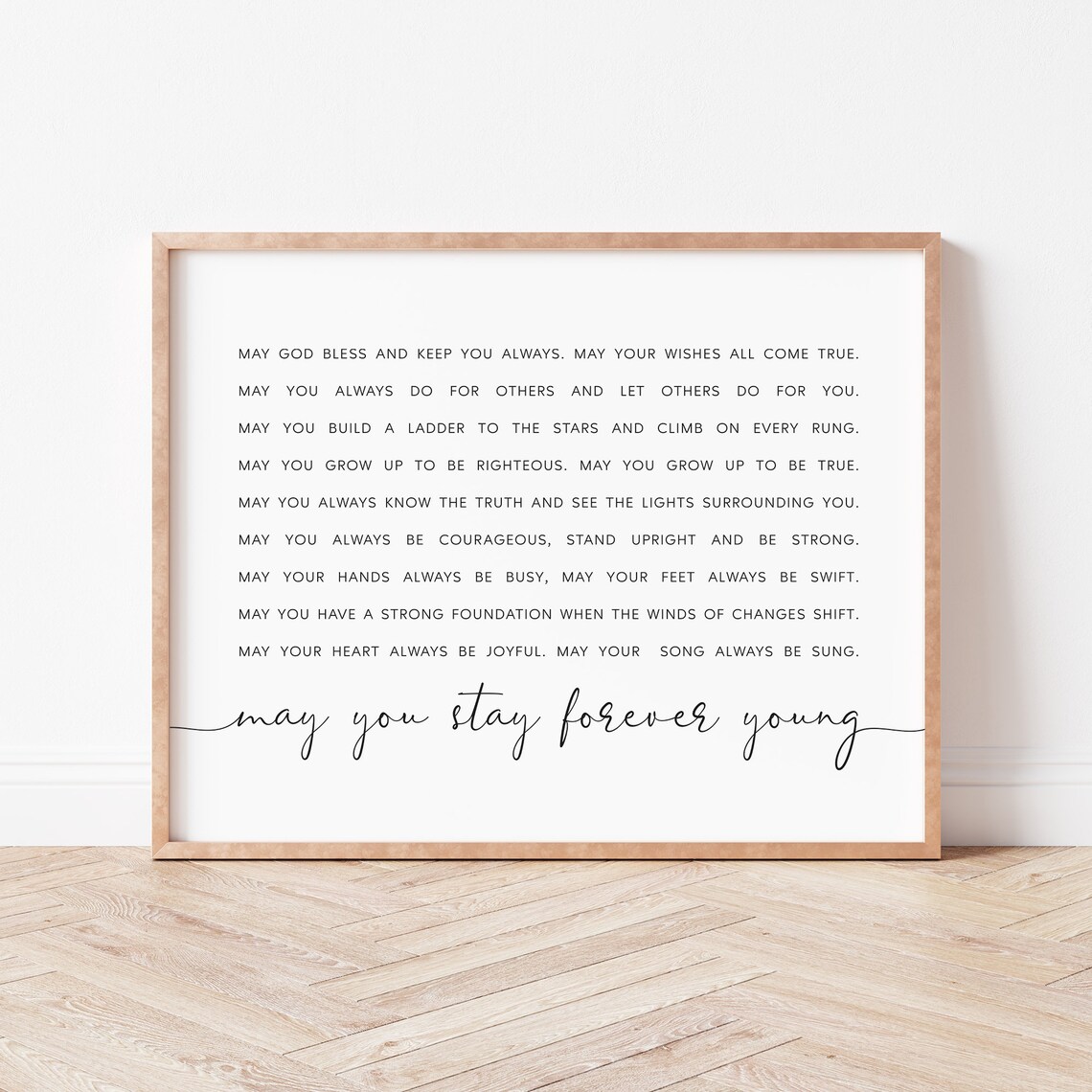 Forever Young Sign. Nursery Quote Print. Baby Room Wall Art. | Etsy