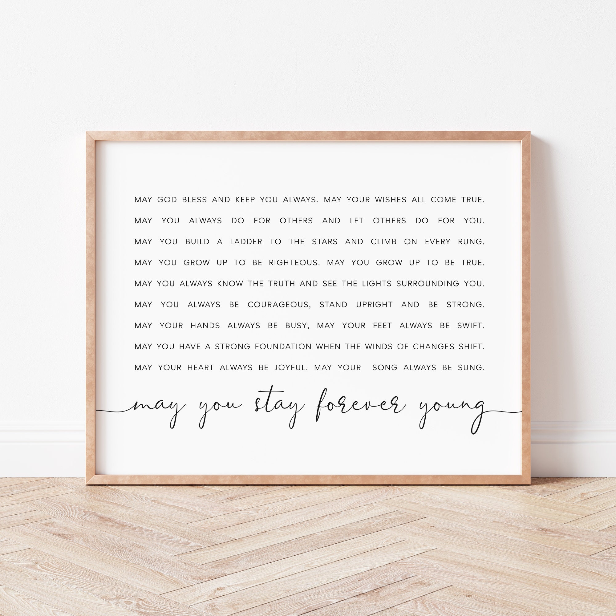 Forever Young Sign. Nursery Quote Print. Baby Room Wall Art. Nursery ...
