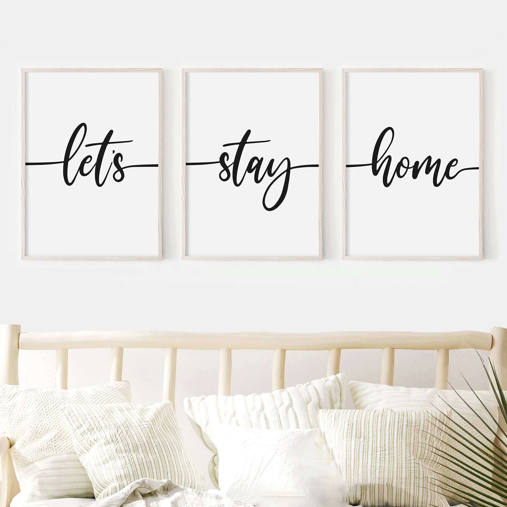 Let's Stay Home Sign. Set of 3 Prints. Home Decor Wall | Etsy
