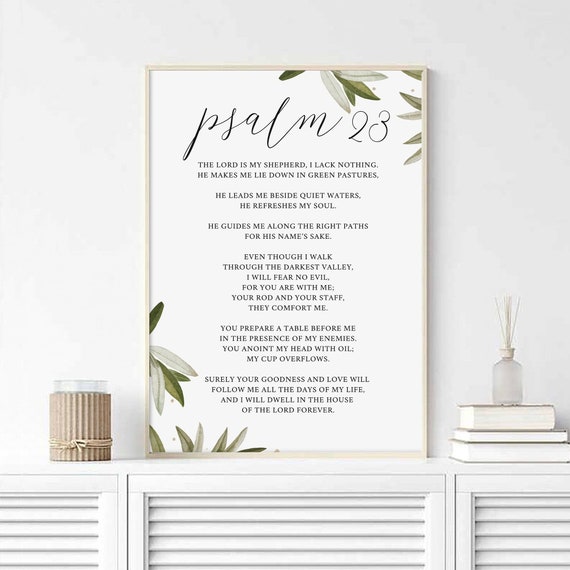 Psalm 23 Wall Art. Bible Verse Print. Christian Home Decor. - Etsy