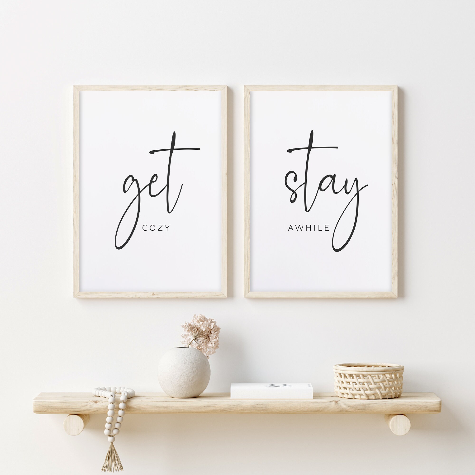 Get Cozy Stay Awhile Sign. Guest Room Wall Art. Living Room - Etsy