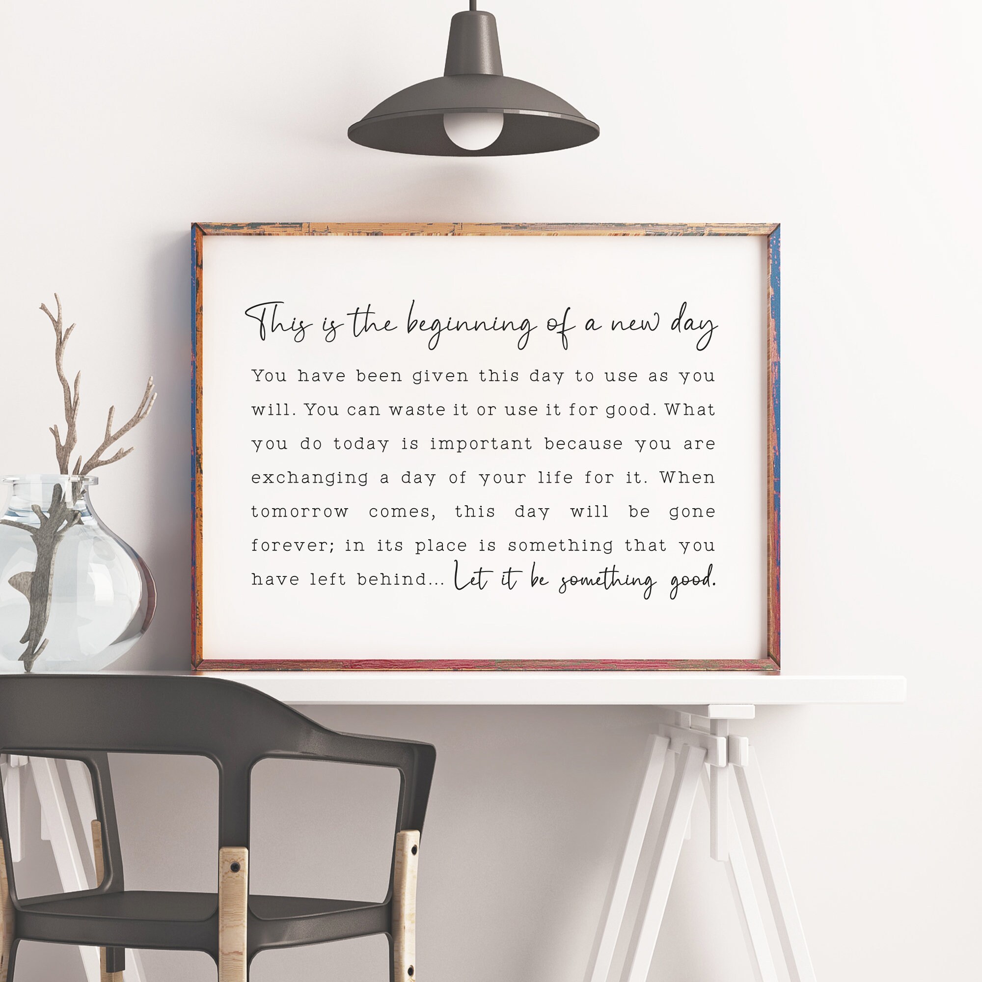 This is the Beginning of A New Day Sign. Inspirational Quote. New ...