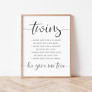 Twins Print. Nursery Decor. Twins Quote. Nursery Quote Print. Twins ...