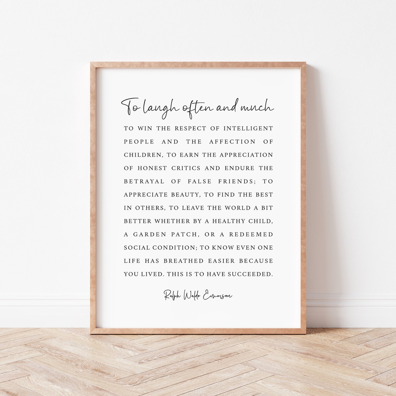 Ralph Waldo Emerson Quote. to Laugh Often and Much. Inspirational ...