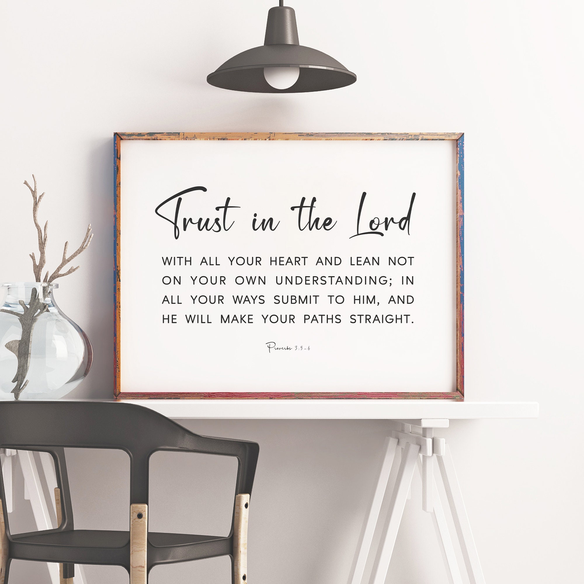 Proverbs 3:5-6. Bible Verse Wall Art. Christian Printables. | Etsy