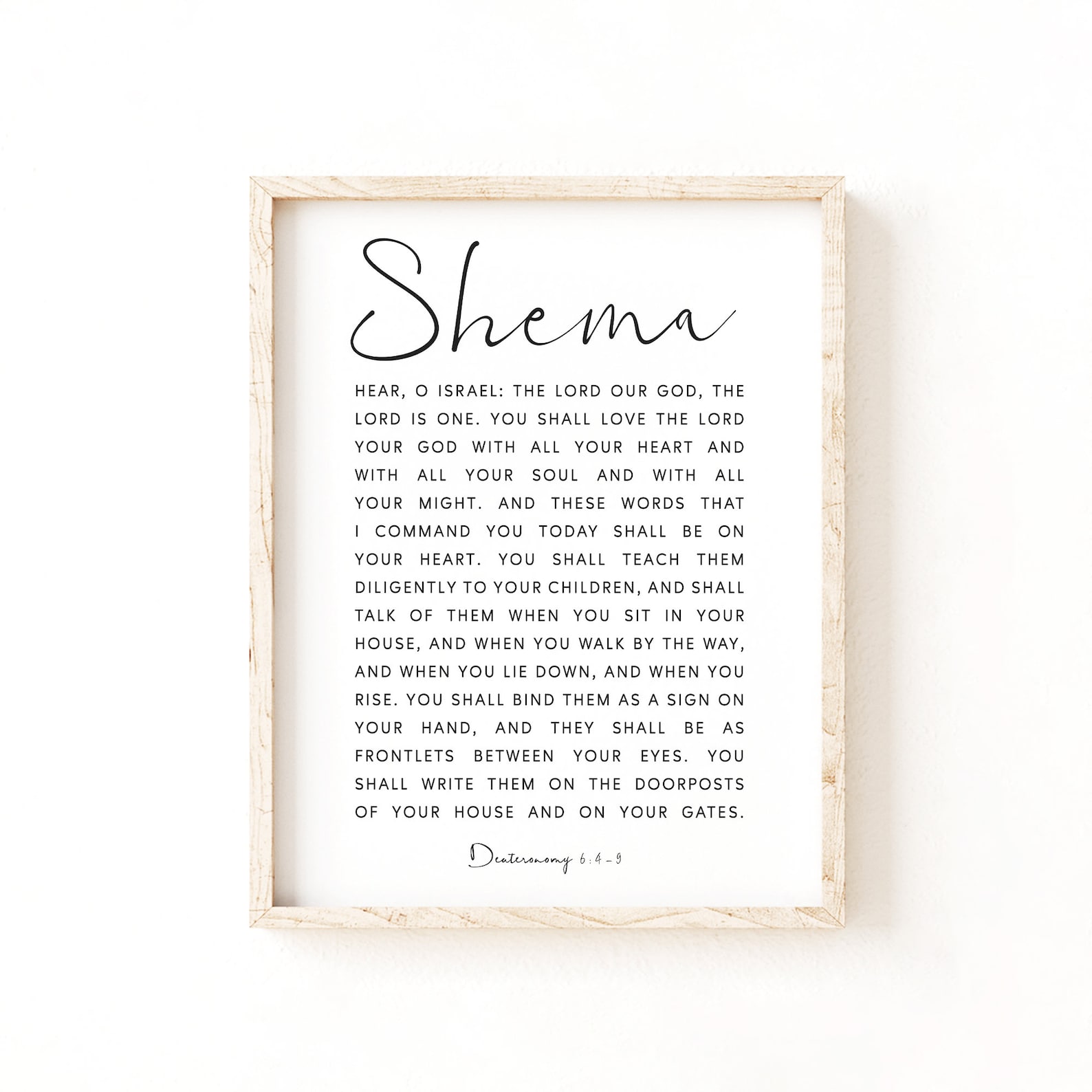 Deuteronomy 6:4-9 Shema. Bible Verse Wall Art. Christian Gift. - Etsy