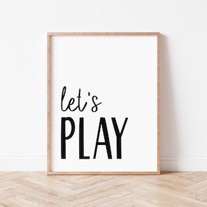 Let's Play Sign. Playroom Wall Art. Nursery Decor. Kids Room Wall Art ...