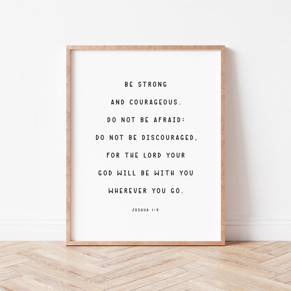 Joshua 1:9. Nursery Bible Verse Wall Art. Kids Scripture Art. | Etsy