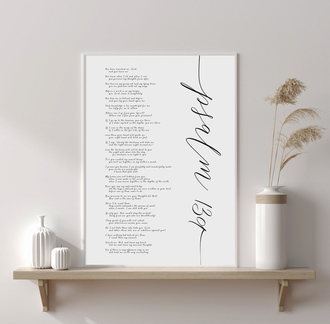 Psalm 139 Printable. Bible Verse Wall Art. Christian Home Decor ...