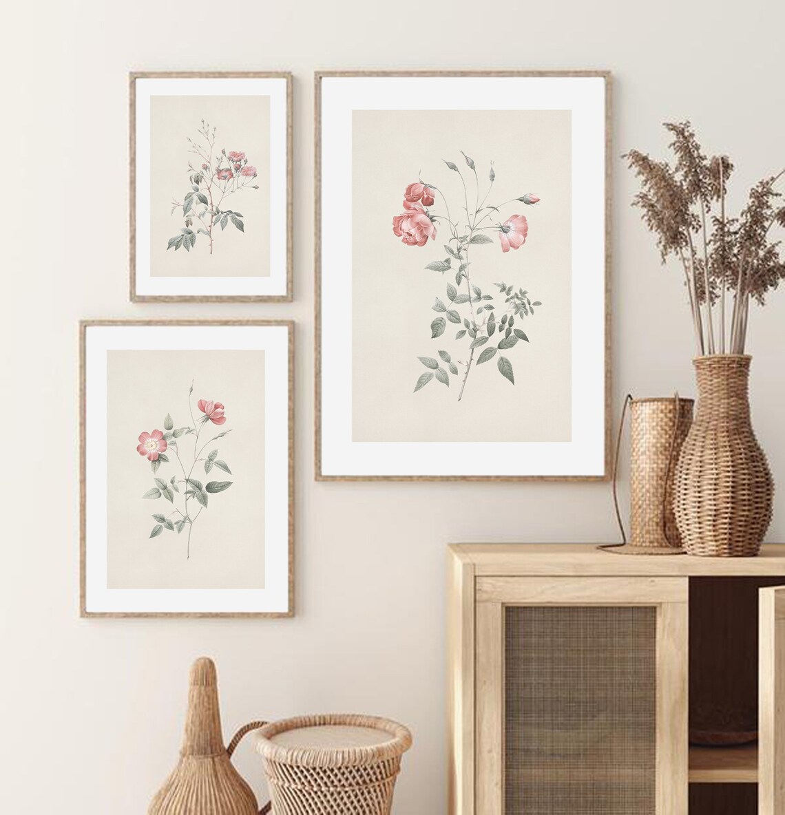 Antique Flower Art Print Set. Vintage Botanical Gallery Wall - Etsy