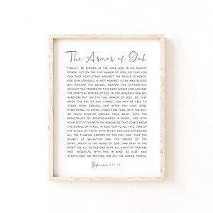 Ephesians 6:10-18. Bible Verse Wall Art. Modern Christian Decor ...