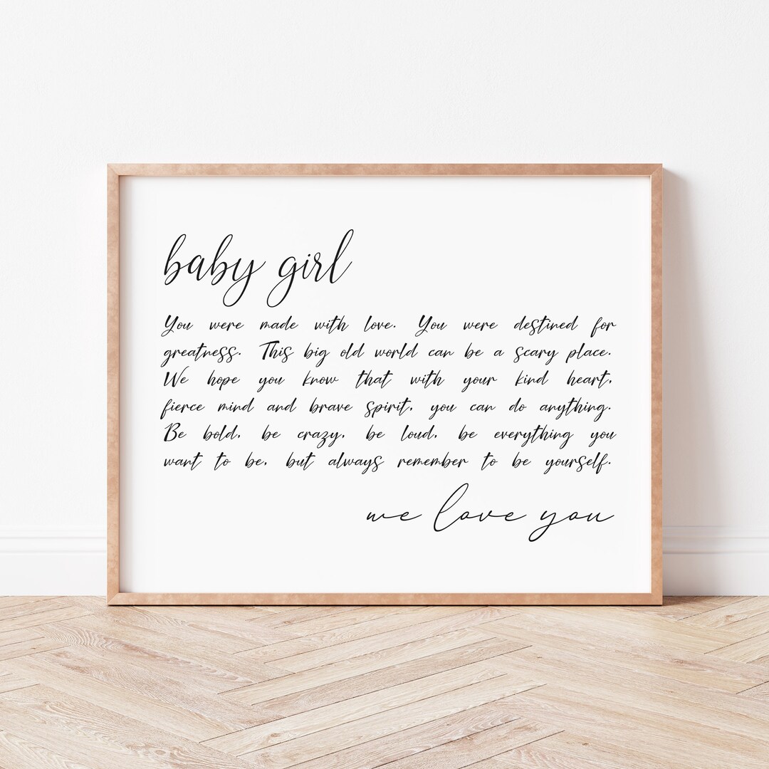 Baby Girl Quote Print, Nursery Decor (digital Download) - Etsy