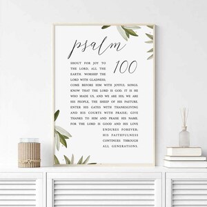 Psalm 100 Print. Bible Verse Wall Art. Christian Home Decor. Christian ...