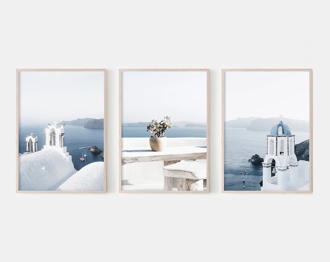 Greece Print Set. Santorini Print. Set of 3 Prints. European - Etsy