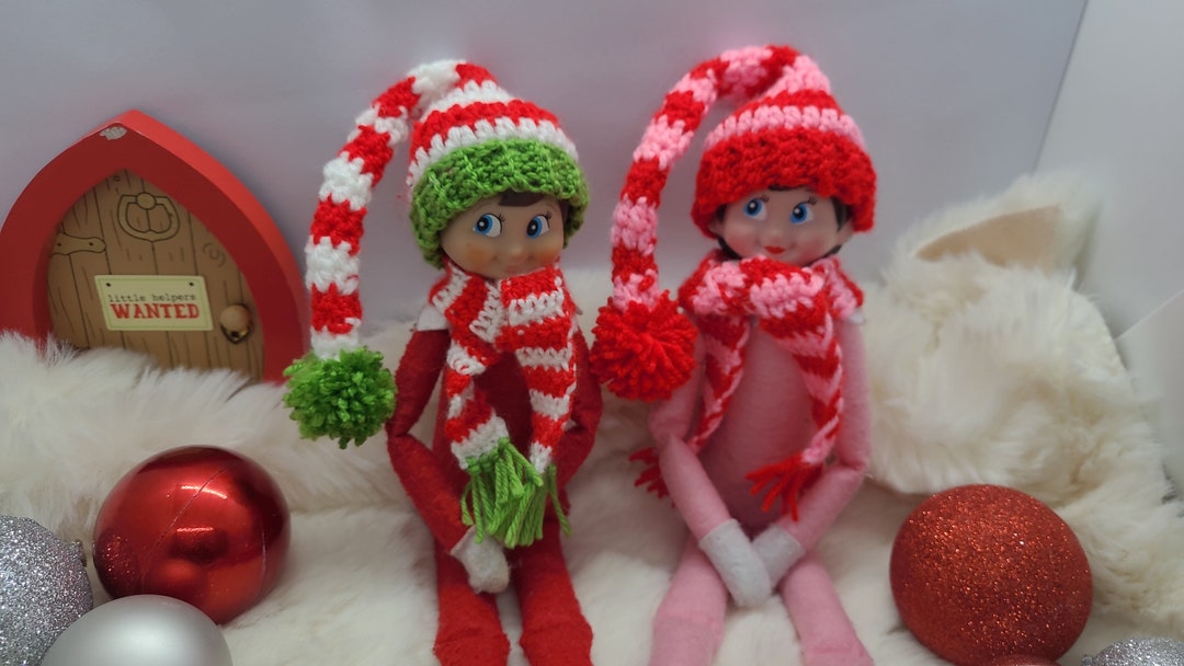 Elf on the Shelf, Hat and Scarf Set Crochet Pattern - Etsy