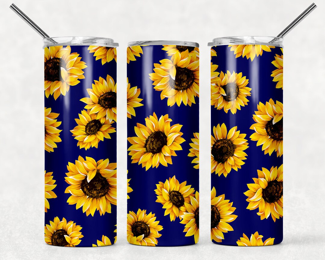 NOT A DIGITAL// Seamless//navy Blue Sunflower// Sublimation Transfer ...