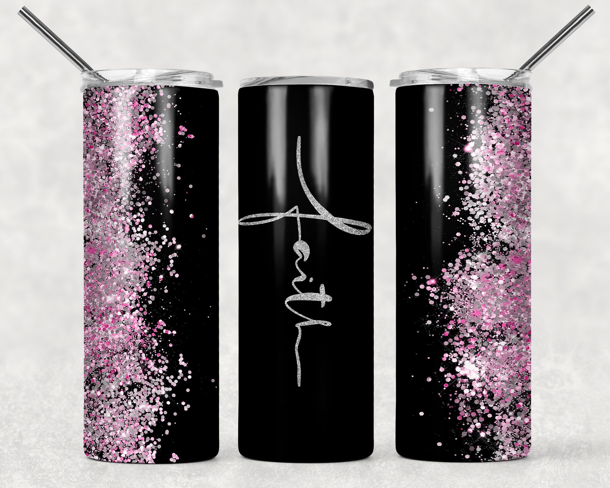 NOT A DIGITAL// Seamless//faith Pink & Black Glitter// Sublimation ...