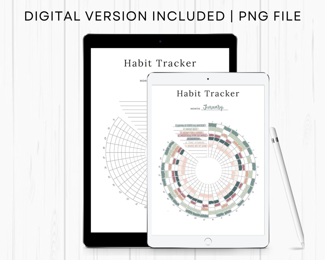 Circle Habit Tracker | Printable Monthly Habit Track | Habit Challenge ...