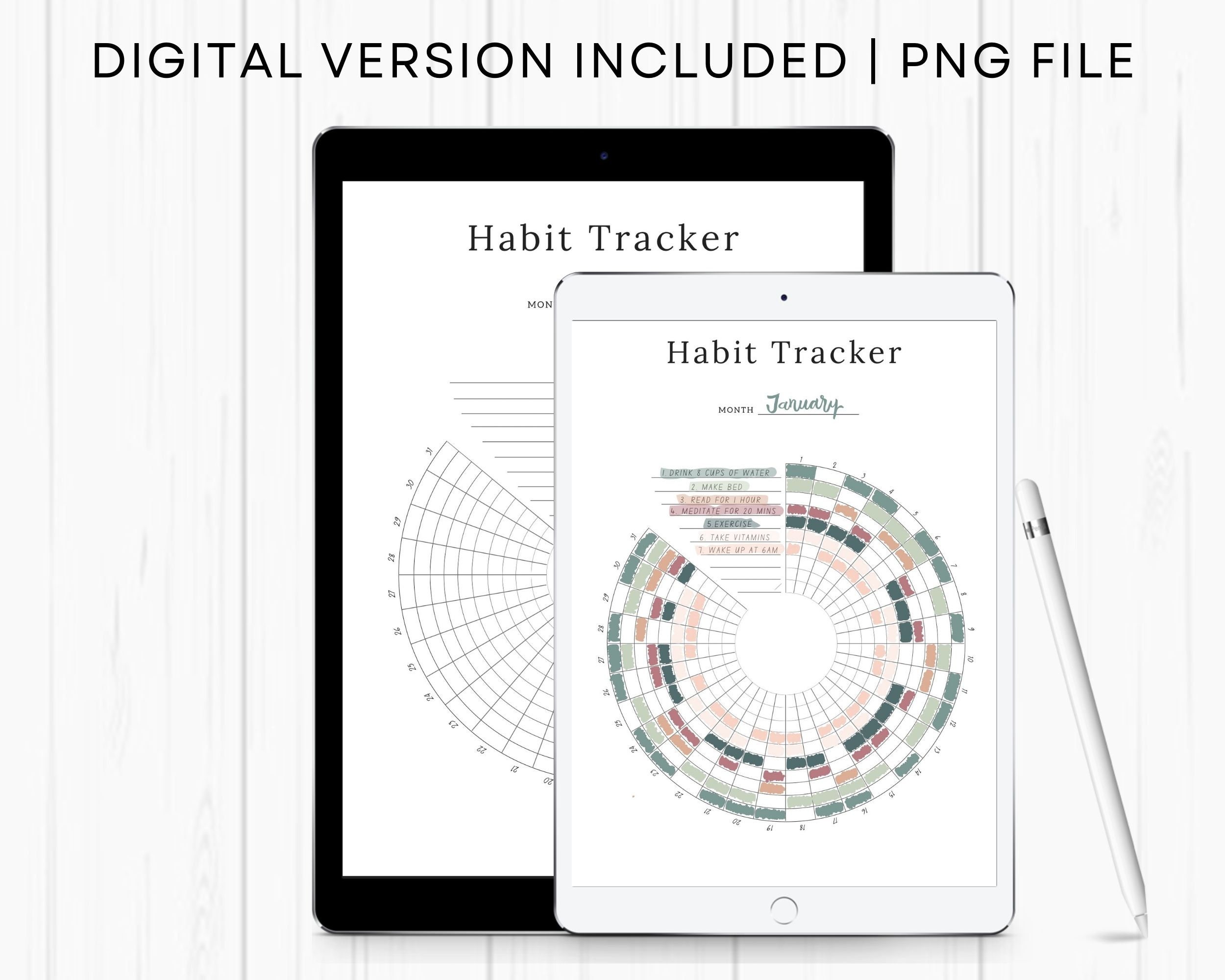 Circle Habit Tracker | Printable Monthly Habit Track | Habit Challenge ...