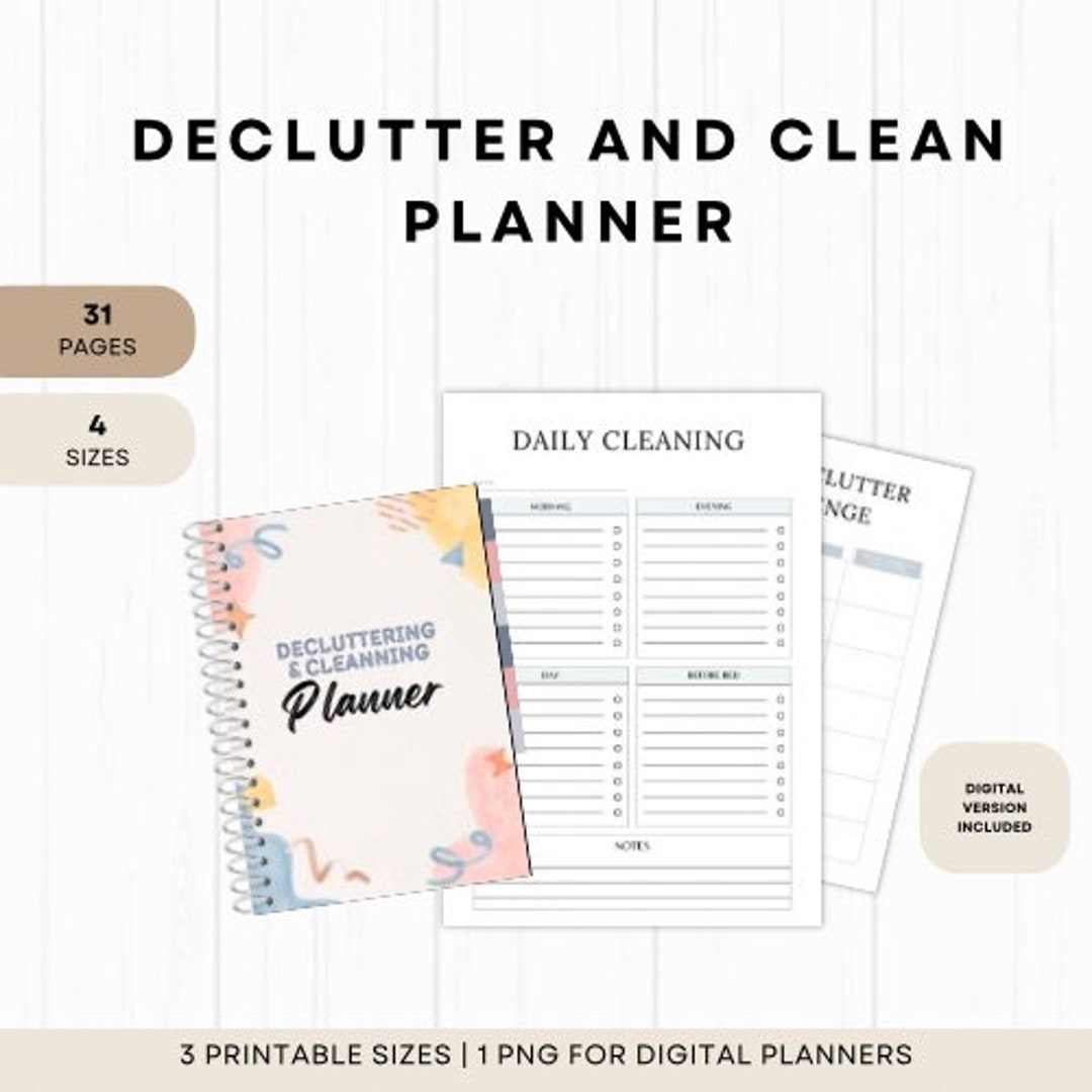 Decluttering and Cleaning Planner | Declutter Checklist | Printable ...