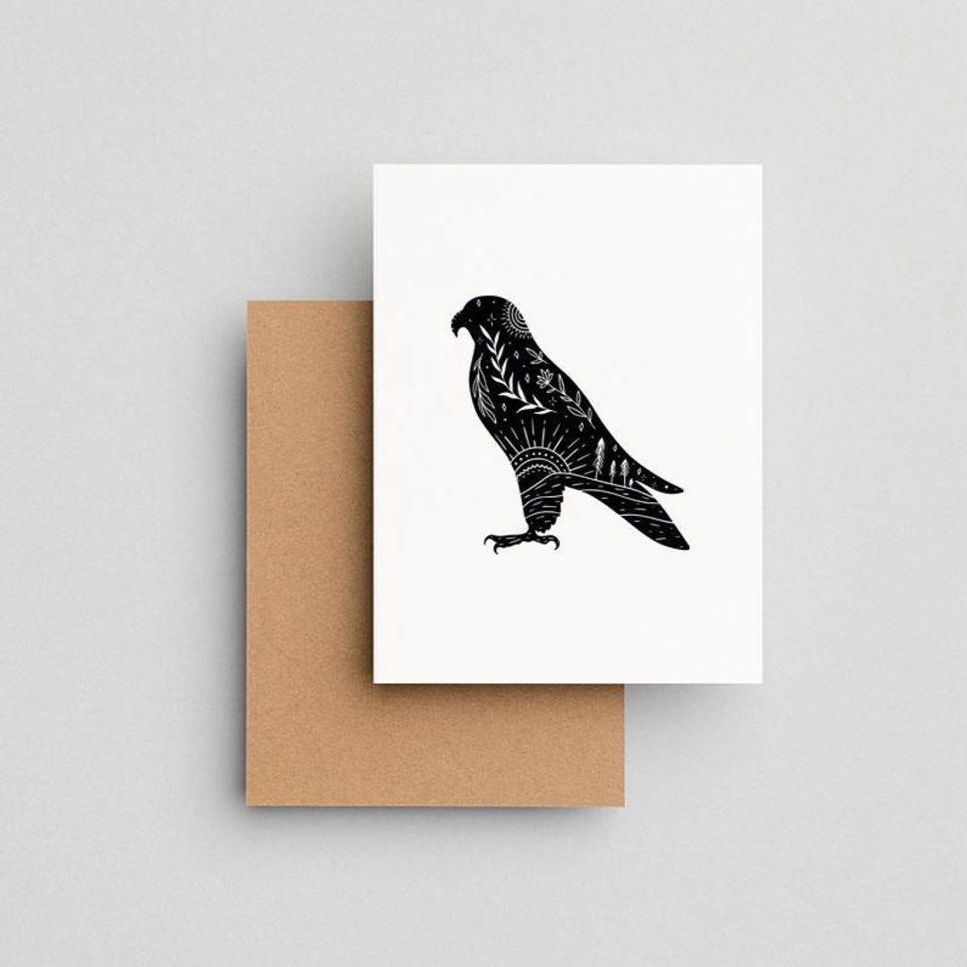 Spirit Animal "falcon" Note Card | Animal Greeting Card | Wildlife Card ...