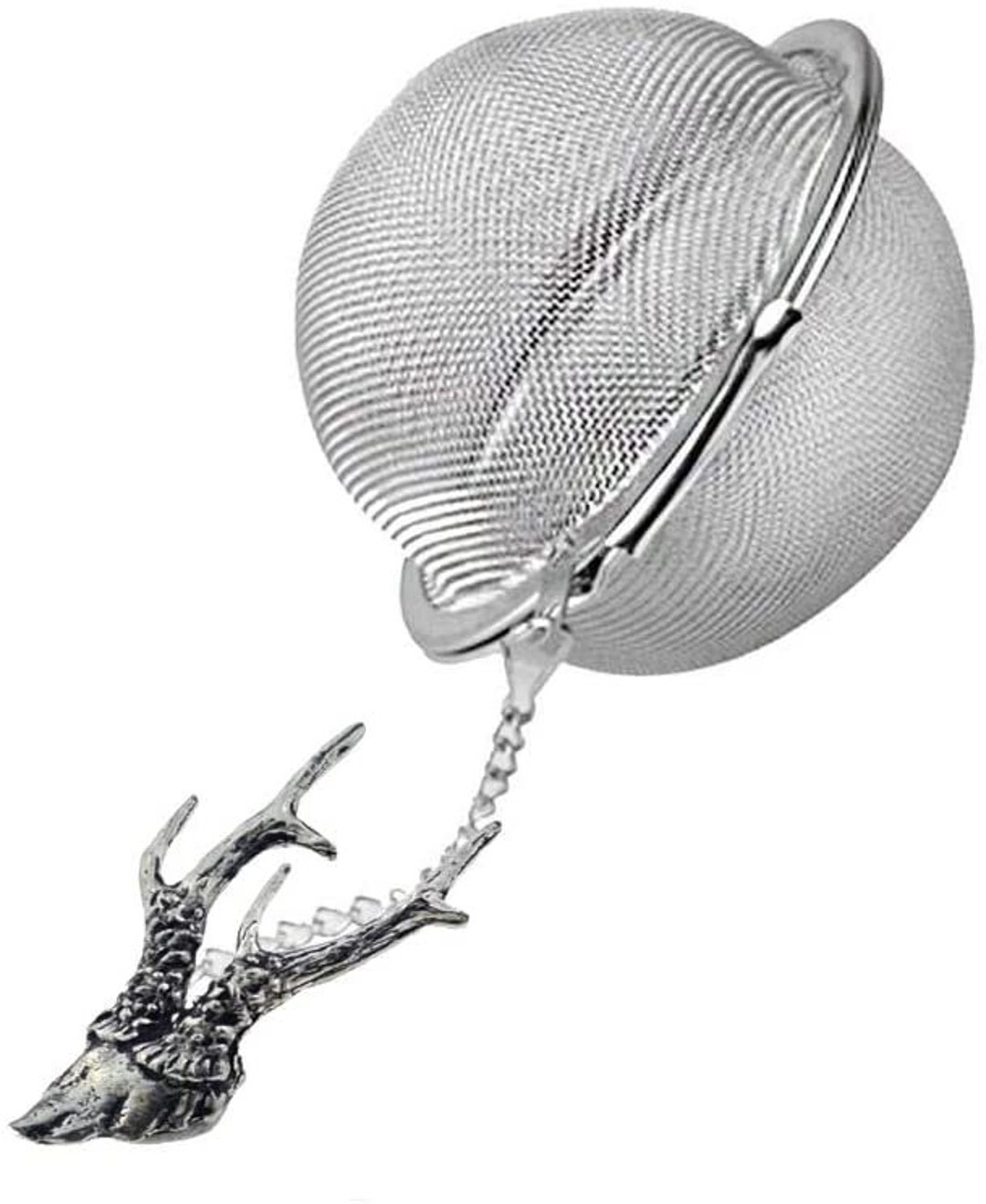 Pewter Roe Deer Antlers on a Tea Leaf Infuser Stainless Steel - Etsy