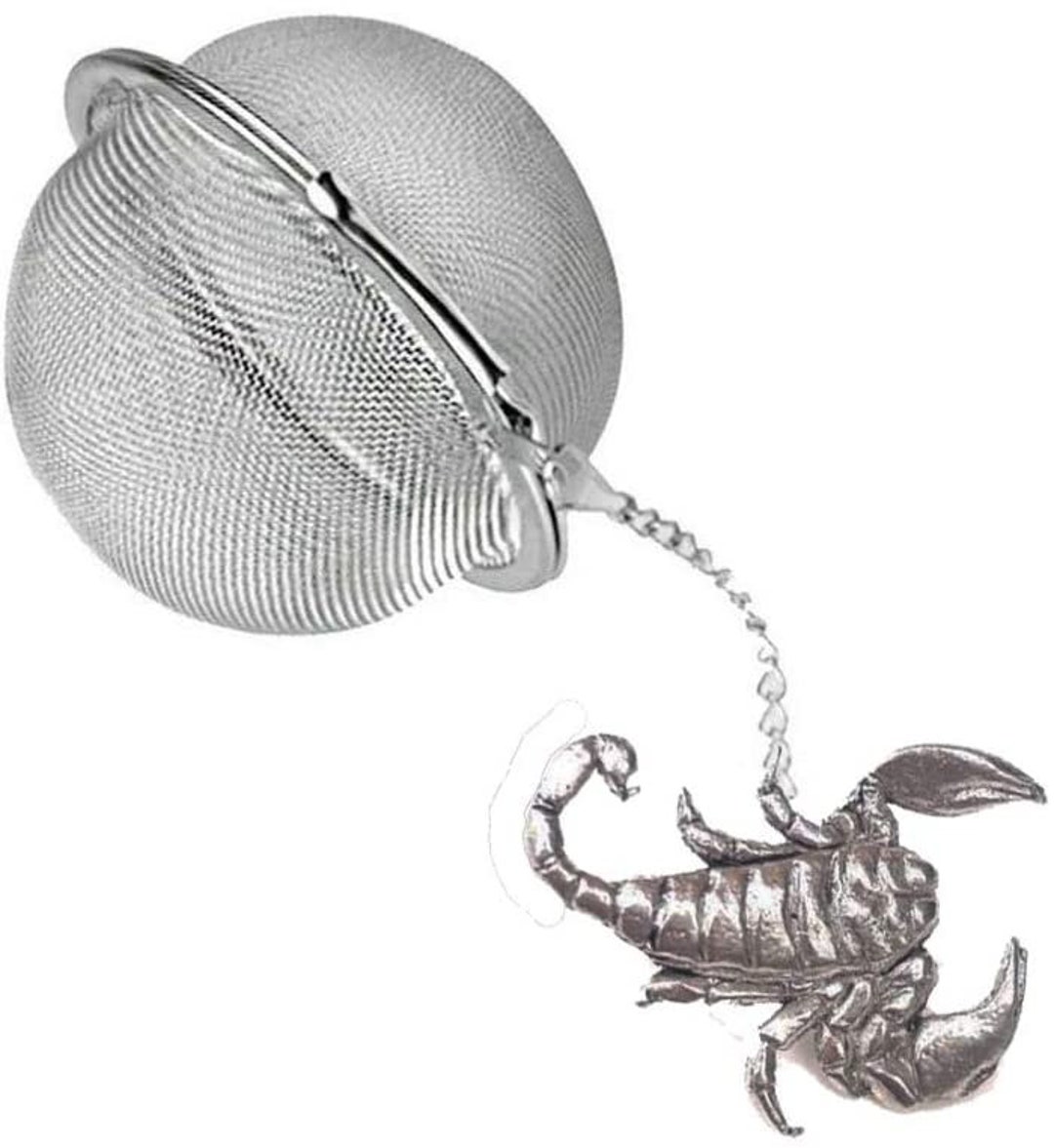 Pewter Scorpion on a Tea Leaf Infuser Stainless Steel Sphere - Etsy