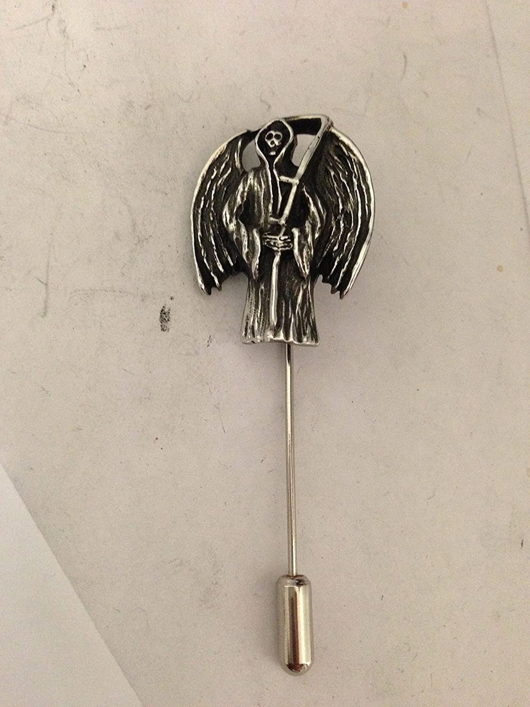 Grim Reaper Fine English Pewter on a Very Strong Tie Stick Pin Perfect ...