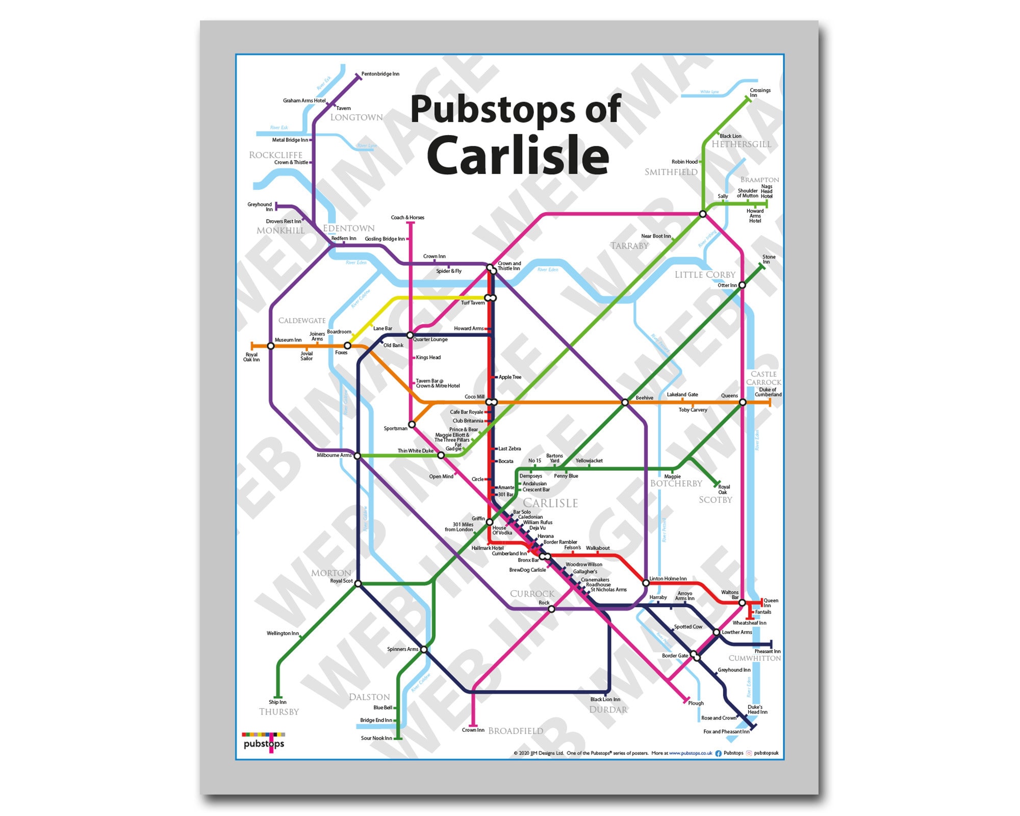 Pubstops of Carlisle the Original Pub Map - Etsy UK