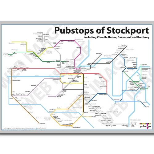 Pubstops of Manchester the Original Pub Map - Etsy UK