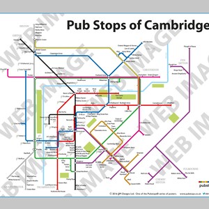 Pubstops of Cambridge The original pub map | Etsy