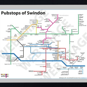 Pubstops of Swindon the Original Pub Map - Etsy UK