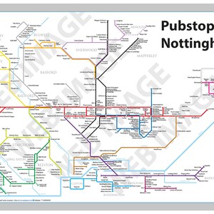 Pubstops of Nottingham the Original Pub Map - Etsy UK