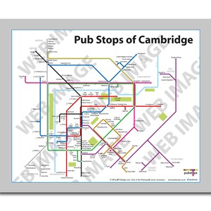 Pubstops of Cambridge The original pub map | Etsy