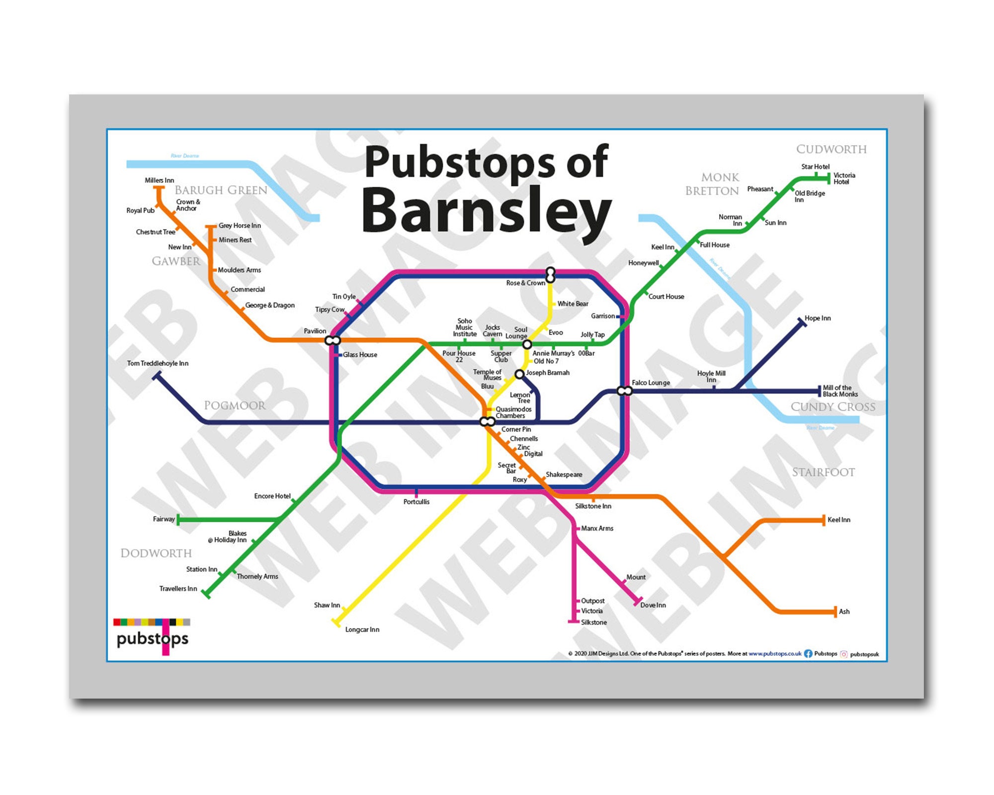 Pubstops of Barnsley The original pub map - Etsy.de