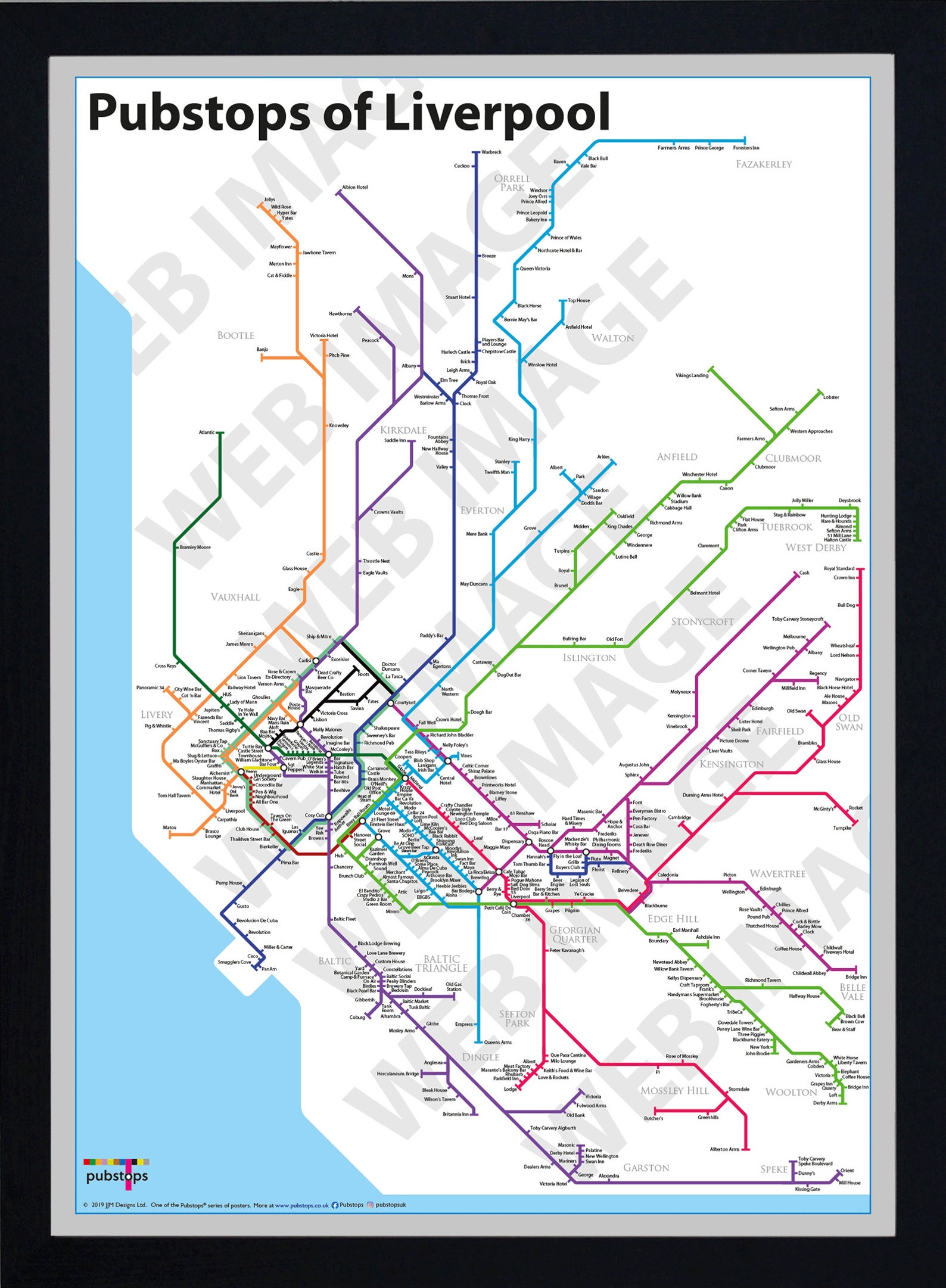 Pubstops of Liverpool the Original Pub Map - Etsy Canada