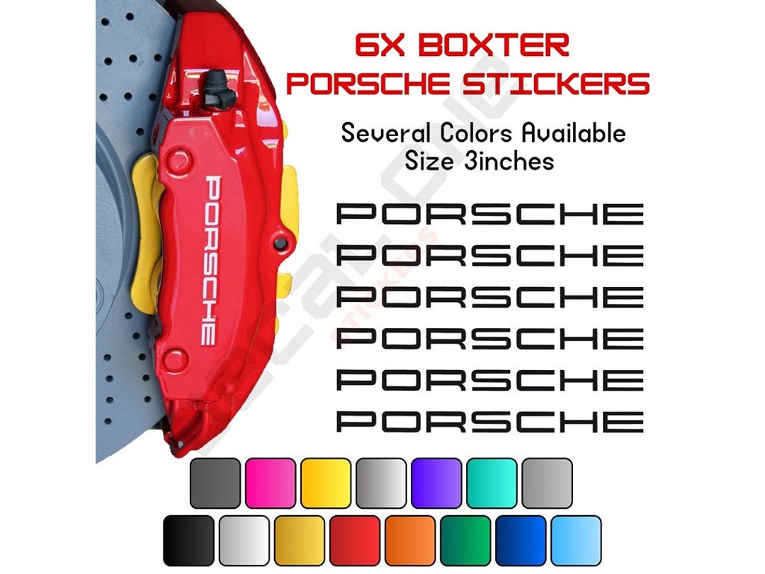 6x 3inches Boxster Calipers Decal Stickers, High Temperature Decal ...