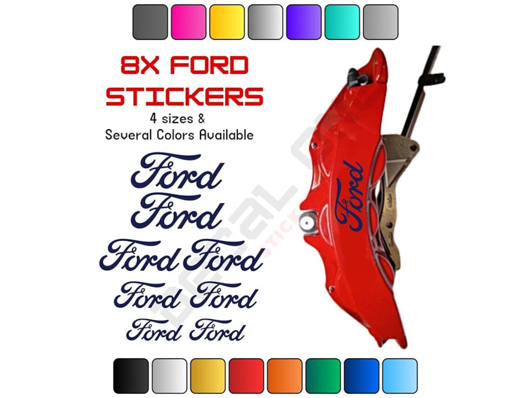 8x Ford Logo Brake Caliper Stickers Pack of 8, Brake Caliper Decals ...