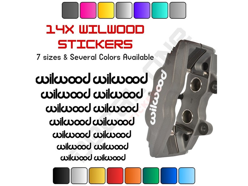 14x WILWOOD BRAKE CALIPERS Decals, Brake Caliper Decals, Brake Caliper ...