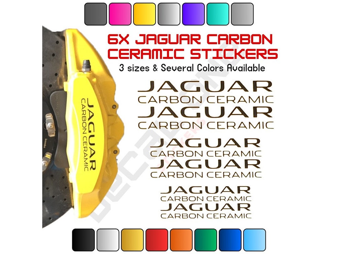 6x Jaguar Carbon Ceramic Brake Caliper High Temp Decals Sticker, Brake Caliper Decals, Brake ...