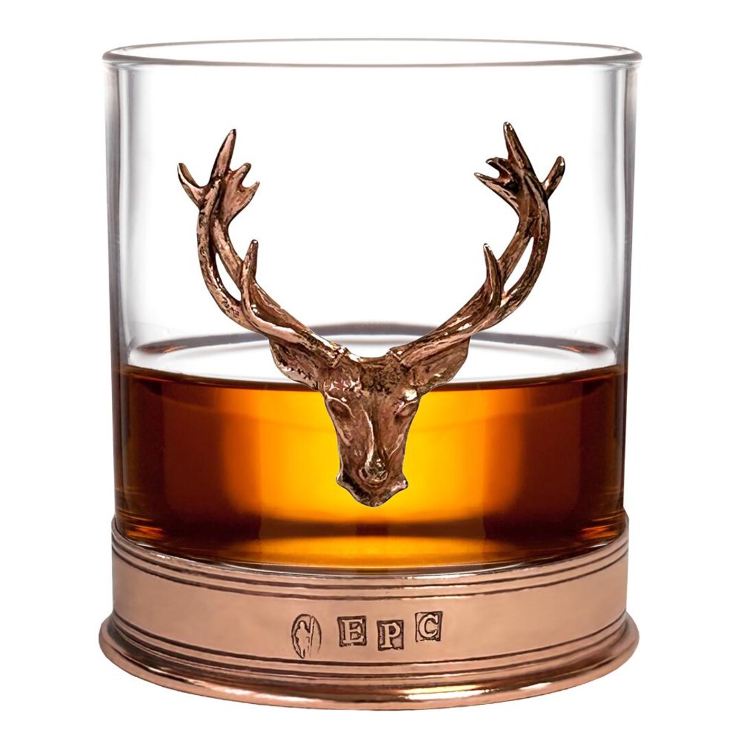 Copper Stag Head Whisky Tumbler Stag Drinkware Personalised Gift by ...