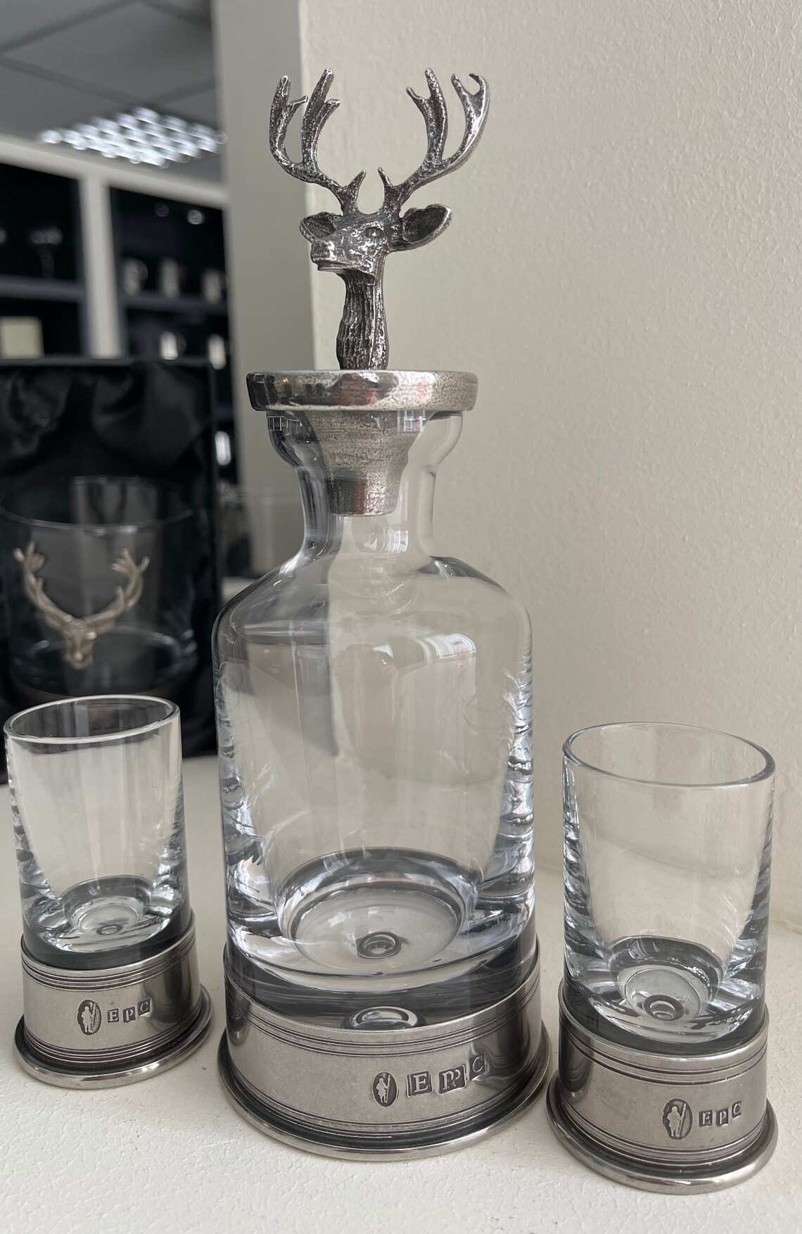 Stag Mini Decanter Set STAG129 by English Pewter Company | Etsy