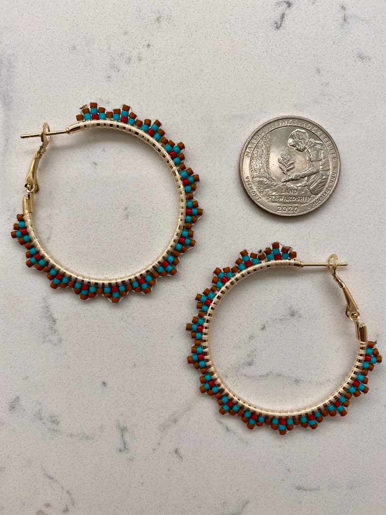 Native American Indigenous Beadwork Beaded Hoops - Etsy