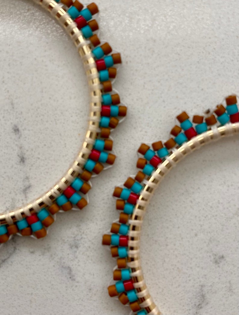 Native American Indigenous Beadwork Beaded Hoops - Etsy