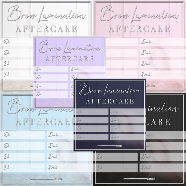 Editable Brow Lamination Canva Template, Silver, Beauty Salon Templates ...