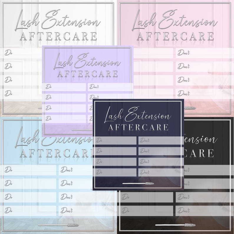 Editable Lash Extension Canva Template, Silver, Beauty Salon Templates ...