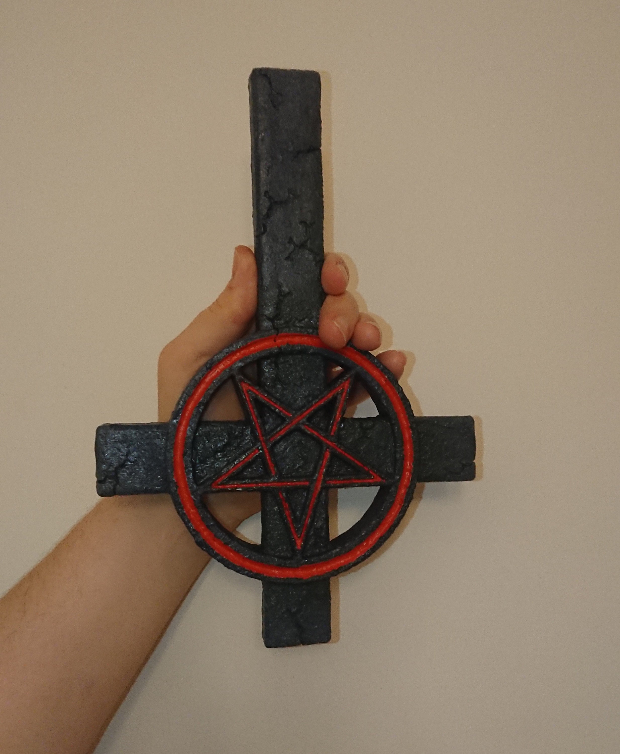Inverted Cross With Satanic Pentagram - Etsy