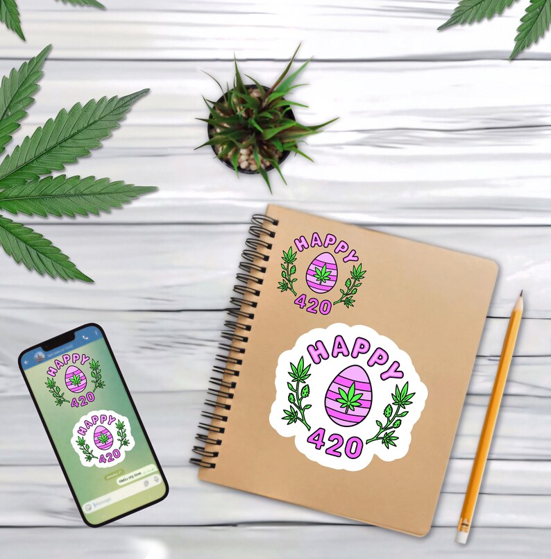Happy 420 Easter Weed Stickers, Funny Easter, Marijuana Leaf, Pothead ...