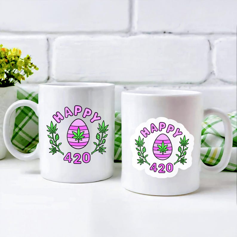 Happy 420 Easter Weed Stickers, Funny Easter, Marijuana Leaf, Pothead ...