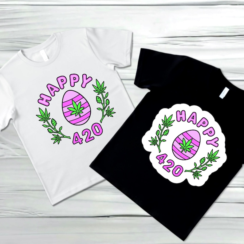 Happy 420 Easter Weed Stickers, Funny Easter, Marijuana Leaf, Pothead ...